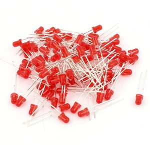 SunRobotics 100 Pcs 3mm Round Diffused Red Color LED Light Bulb Lamp ...