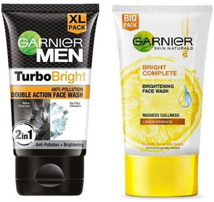 GARNIER Men Turbo Bright 150gm And Bright Complete VITAMIN C Facewash ...
