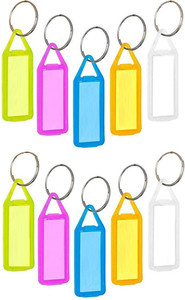 MOREL PLASTIC KEYCHAIN & KEYRINGS WITH NAME LABEL KEY TAGS, MULTICOLOR ...