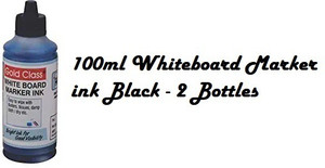 GoldClass 100ml Whiteboard Marker ink Black - 2 Bottles Stamp Pad Ink ...