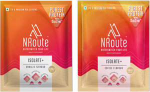 NRoute Isolate+ Whey Protein Powder Sachets Coffee 30g with Vanilla 30g ...