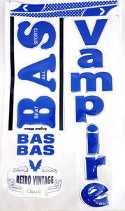 Kyrios Bas Cricket Bat Sticker Retro Vintage 3D Embossed Blue Bat ...