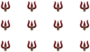 Comet Busters Fancy Maroon Trishul Design Bindi With Stone Work (6cm ...