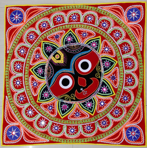 PIPILI CHANDUA Sri Jagannath Multicolor Star Chandua ( 90 x 90 cm ...