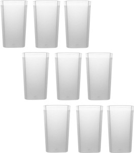 Everbuy (Pack of 9) Polycarbonate Square Glass For Water Beer Juice ...