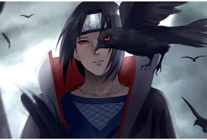Itachi sharingan with crow Naruto Anime wall poster REDCLOUD Paper ...