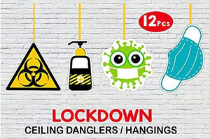 The Party Shoppy Multicolor Quarantine / Lockdown Theme Ceiling ...