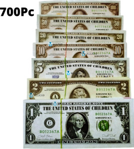 Mallexo Dollar Money for Kids 700Pcs Coupons 7 Design Doller Dummy ...