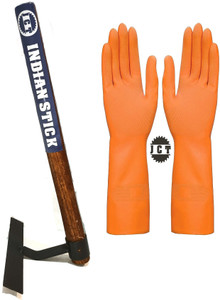 JCT AGRICO MINI HOE WEEDING RAKE WITH WOODEN HANDLE 35CM & RUBBER ...