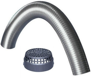 TBC 10 Feet (4 Inch) Premium Chimney Aluminium Duct Pipe with Cowl ...