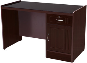 POJ Lena Workspace Office Table With Glass on Top Engineered Wood ...