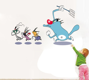 Decor Area 58 cm friend oggy Wall Sticker & Decal Self Adhesive Sticker ...