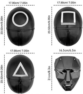 Mubco Squid Game Masks 1 Boss Masks & 3 Guard Masks Square Triangle ...
