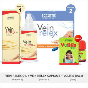 SCORTIS HEALTH CARE Vein Relex Oil + Vein Relex Capsule (Pack of 2 ...