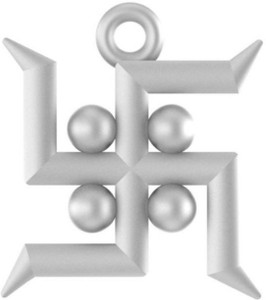 Akshat Sapphire Sterling Silver (92.5% purity) Spiritual Swastik Symbol ...