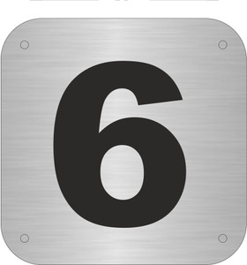 jv Stainless Steel Self Adhesive Floor Sign "6" (With Logo) Sign With ...
