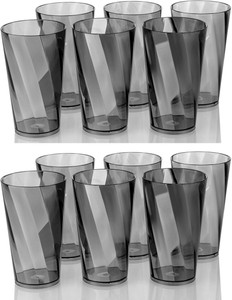 NEXIUM (Pack of 12) Twister Glass For Water Juice Beer Wine Plastic ...