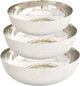 Madhuram 18 Gauge Heavy Stainless Steel set of 3 kadai, kadhai,ss kadai ...