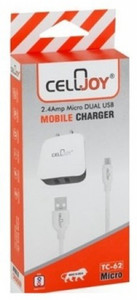 CellJoy Micro USB Cable 1.5 m TC-62 2.4Amp Dual USB Charger with Micro ...