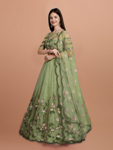 Darshana Embroidered Semi Stitched Lehenga Choli - Buy Darshana ...