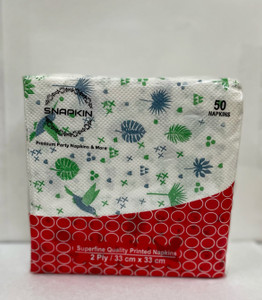 SNAPKIN 2 PLY PRINTED NAPKINS , 33x33 cms , PACK OF 5 PACKETS , 50 ...