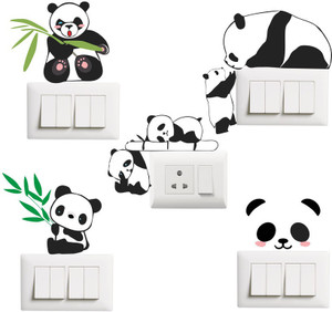 nirmal décor 30 cm full creative panda wall switch bord sticker for ...