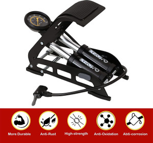 TOMdoxx Double Cylinder Portable Foot Pump Air Tyre Inflator with ...