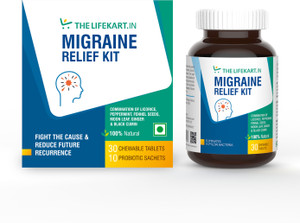 Lifekart Migraine Relief Kit 30 Capsules and 10 Sachets Price in India ...