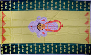 Puja N Pujari Lotus Durga Design Backdrop Cloth for Pooja Decoration ...
