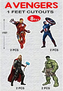 The Party Shoppy Marvel Avengers Theme 1ft Cutouts - 8pcs Cardboard Cut ...