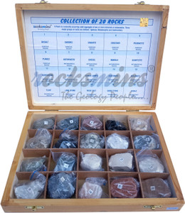 rocksmins Collection of 20 Rocks in Wooden Box Heavy RO20WB Set of 20 ...