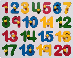 First Generation Wooden Number(1-20) Educational Knob Puzzle for Kids ...