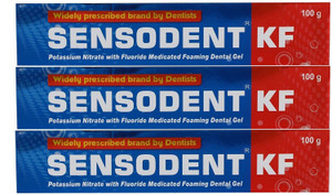 sensodent KF Medicated Foaming Dental Gel - 3 x 100g Packs Toothpaste ...