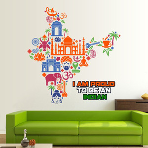 WALLPIK 85 cm India - Map - Indian - Culture - Monument - Colorful ...