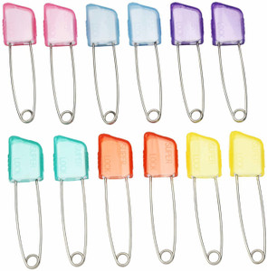 ACCESSHER Multicolor Colorful Stainless Steel SS Double Lock Safety Pin ...