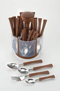 Dangfly Three in One Cutlery Set for Dining Table with Stand-24 Piece ...