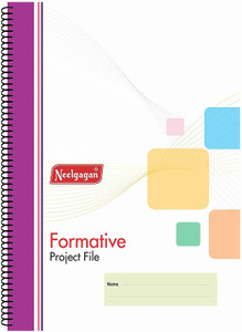 NEELGAGAN Project Notebook A4 spiral, 20 Sheet (One Side Ruled Colour ...