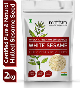 Nutiva Certified Premium Quality Raw Safed Til (White Sesame Seeds ...