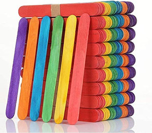 imtion ( 240 Pcs Coloured Wooden ice Cream Sticks multi color ...