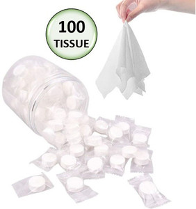 Aman Enterprises 100 pcs Compressed Towel, magic tablet tissue, Mini ...