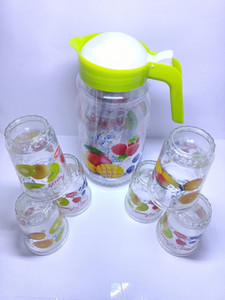 Shubham Sajavat Fruits Jag Green Jug Glass Set Price in India - Buy ...
