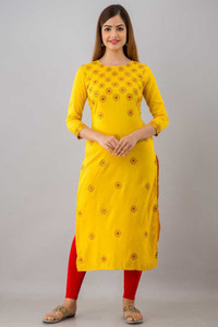 Mehsoos Women Embellished Straight Kurta - Buy Mehsoos Women ...