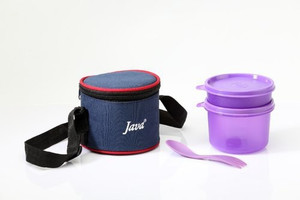 Flipkart.com | JAVA Round Lunch Box Purple Pack Of 2 With Fork 2 ...
