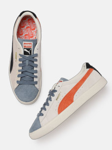PUMA Puma Unisex Off White Grey Colourblocked Suede Vintage Sneakers ...