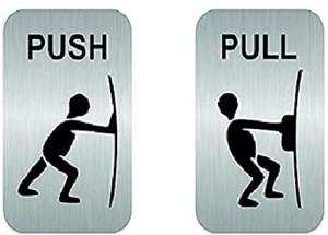 jv Stainless Steel Self Adhesive "Push & Pull" Signage Board Combo For ...