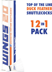 Young Wings 20 Duck Feather Shuttlecocks | Top Grade Natural cork | 12 ...