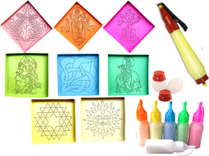Artonezt Rangoli Making Kit: Pack of Rangoli Color Powder/Kolam Powder ...