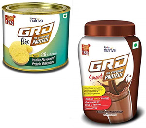 GRD Vanilla High protein biscuit 250g & Smart Chocolate protein powder ...