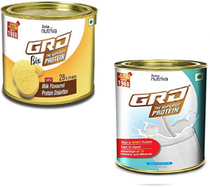 GRD Milk protein biscuits 250g & Vanilla Whey protein powder/Supplement ...