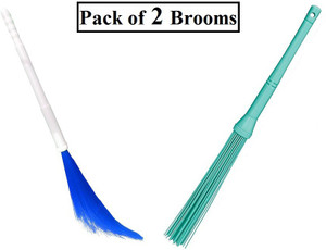 Cyber Sales (Combo of 2) Plastic Broom. Ideal broom for Floor, Garden ...